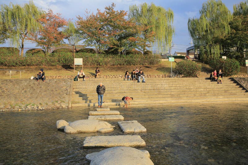 Kyoto, Japan Kamo River in Fall Seaon Editorial Stock Photo - Image of ...