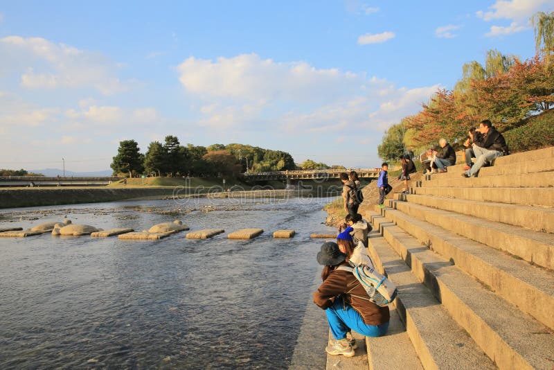 Kyoto, Japan Kamo River in Fall Seaon Editorial Photo - Image of flow ...