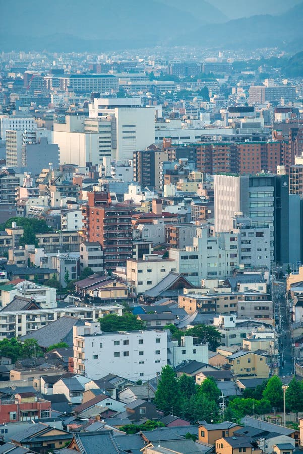 KYOTO, JAPAN - MAY 2016: Aerial View of Kyoto from a High Viewpoint ...