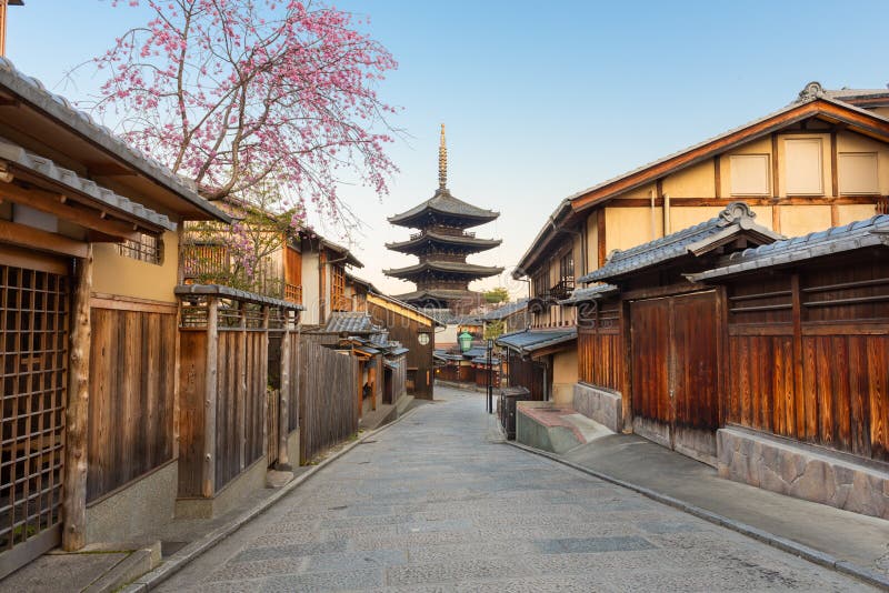 Kyoto, Japan Old Town in Spring Stock Photo - Image of natural, hanami ...