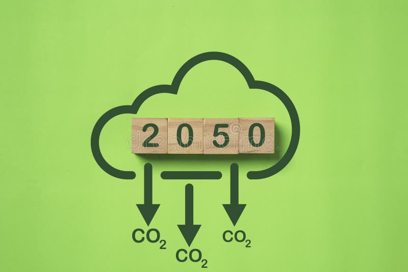 CO2 Reducing Icon on White Cloud with Blue Sky for Carbon Footprint and Carbon Credit To Limit ...
