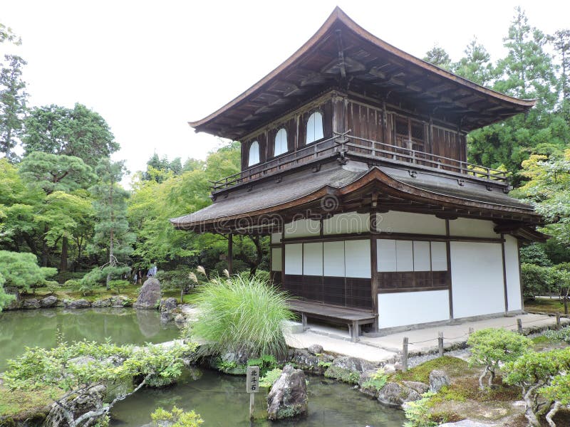 Kyoto Silver Pavillion Ginkakuji Temple Behind Trees, Japan Stock Photo ...