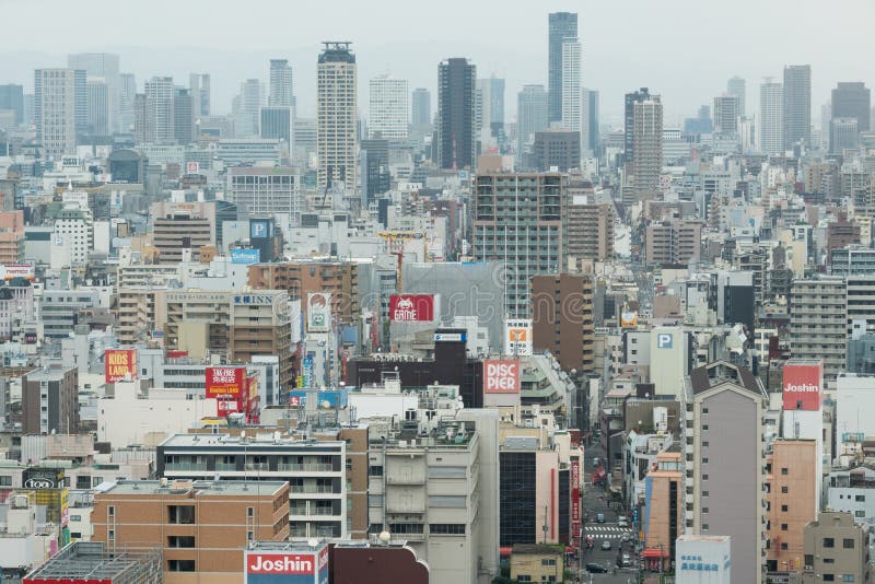 Osaka streetscape editorial stock photo. Image of sign - 137454563