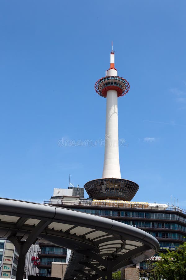 Kyoto Tower Seen from Central Kyoto Editorial Stock Image - Image of ...