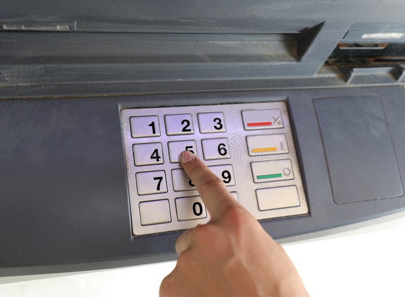 Kypad with Numbers at ATM Machine Stock Photo - Image of money, hand ...