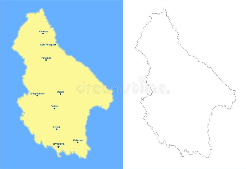 Kythira Island Map - Cdr Format Stock Vector - Illustration of draw ...