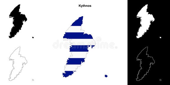 Kythnos outline map stock vector. Illustration of area - 379301182