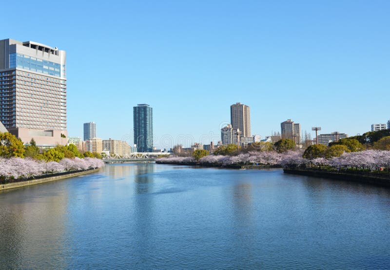 Kyu-Yodo River, Osaka, Japan during the Spring Season Stock Image ...
