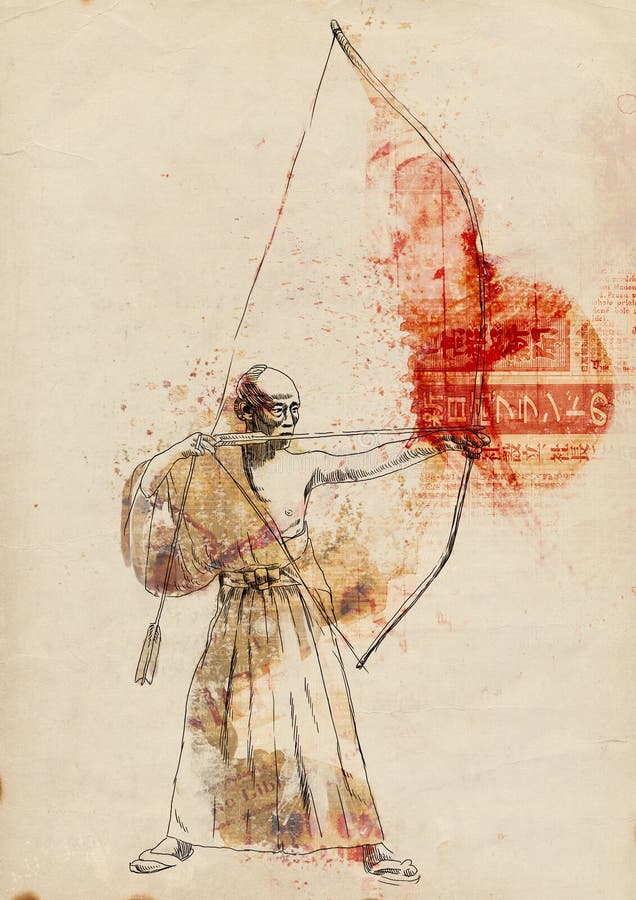 Kyudo stock illustration. Illustration of champion, archer - 29126297