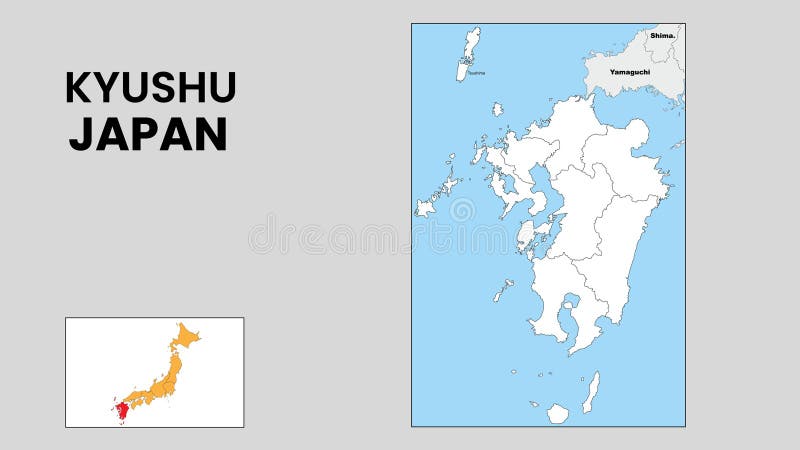 Political Map Kyushu Japan