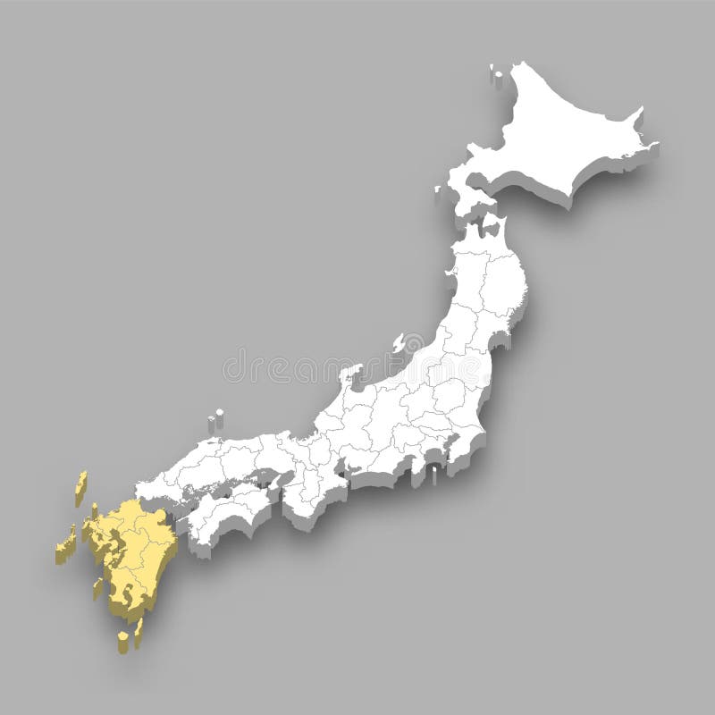 Kyushu Region Location within Japan Map Stock Vector - Illustration of kyushu, government: 272391246