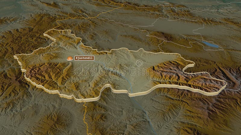 Kyustendil, Bulgaria - Extruded with Capital. Relief Stock Illustration ...