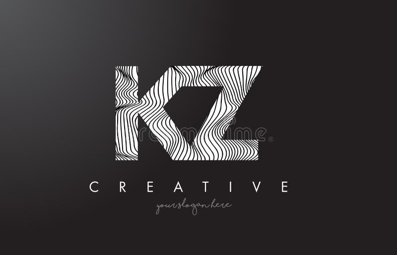 KZ K Z Letter Logo with Zebra Lines Texture Design Vector. Stock Vector ...