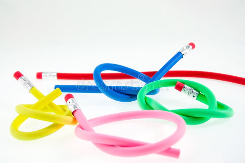 Lápices flexibles foto de archivo. Imagen de curva, blanco - 43622186