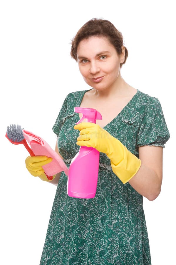 Hausfrau bei der Arbeit stockbild. Bild von leistung - 12008029