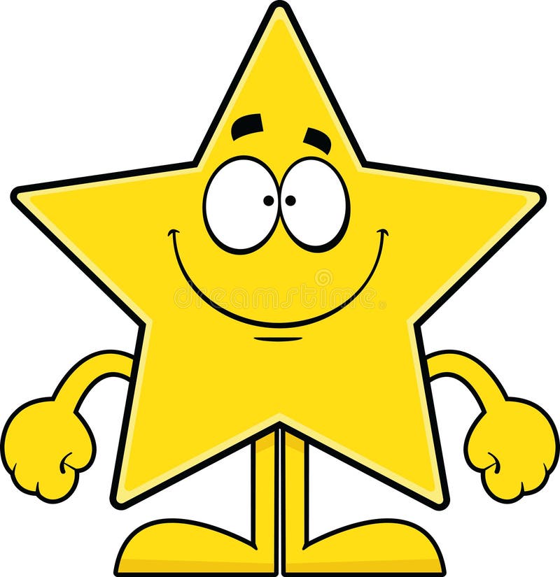 Lächelnder Karikatur-Stern vektor abbildung. Illustration von kunst ...