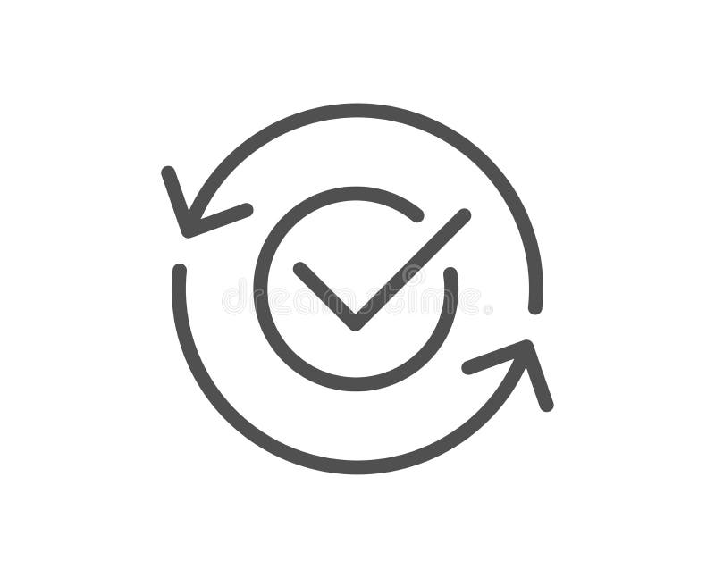 L?nea Aprobada Icono Muestra Aceptada O Confirmada Vector Ilustración ...