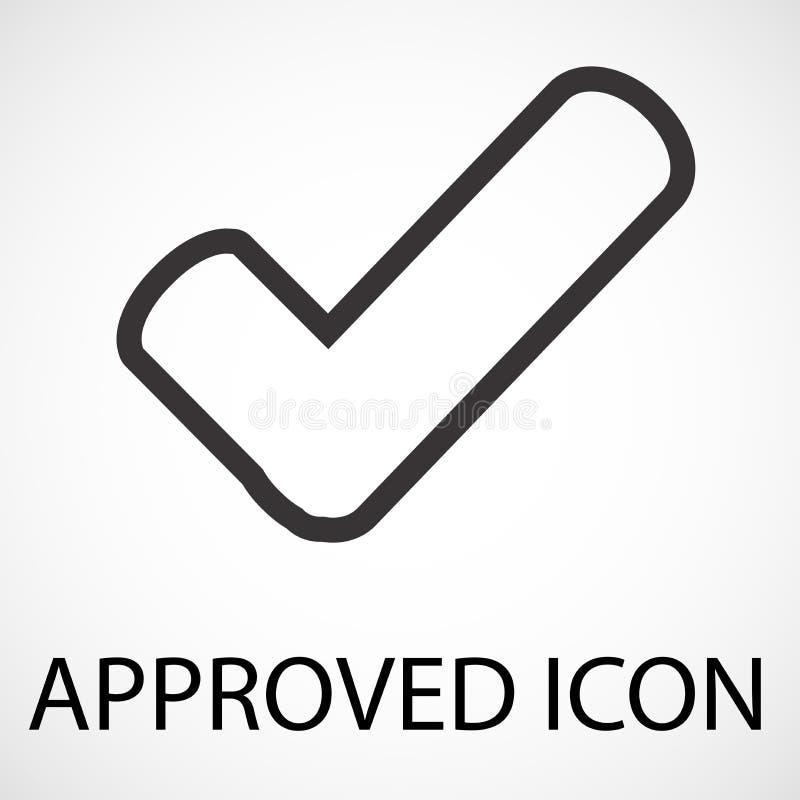 Línea Aprobada Simple Icono Del Arte, Vector Ilustración del Vector ...