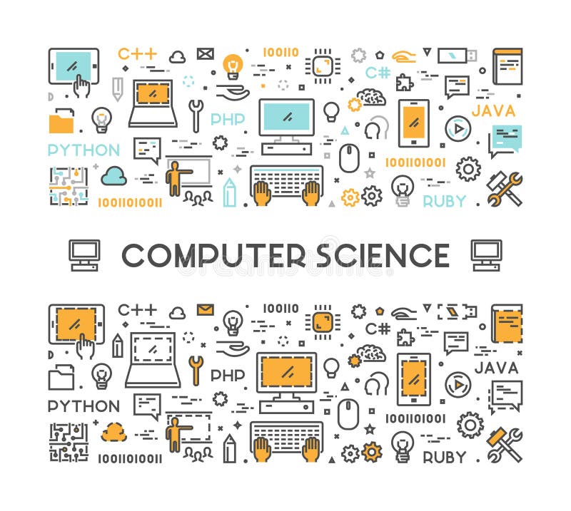 Línea Concepto Del Vector Del Web Para De Informática Stock de ...