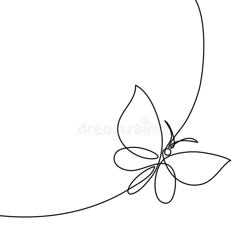 Línea continua mariposa ilustración del vector. Ilustración de trendy ...