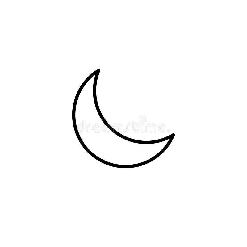 Línea Creciente Simple Icono De La Luna Ilustración del Vector ...