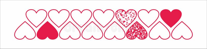 Línea De Corazón Decorativa Modelo Ilustración del Vector - Ilustración ...