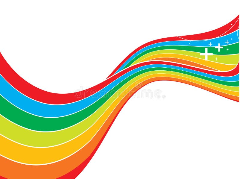 Línea De La Onda Del Arco Iris Ilustración del Vector - Ilustración de ...