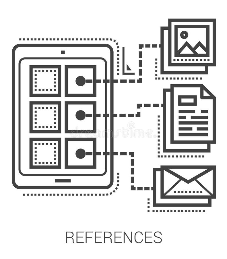 Línea De Referencias Iconos Ilustración del Vector - Ilustración de ...