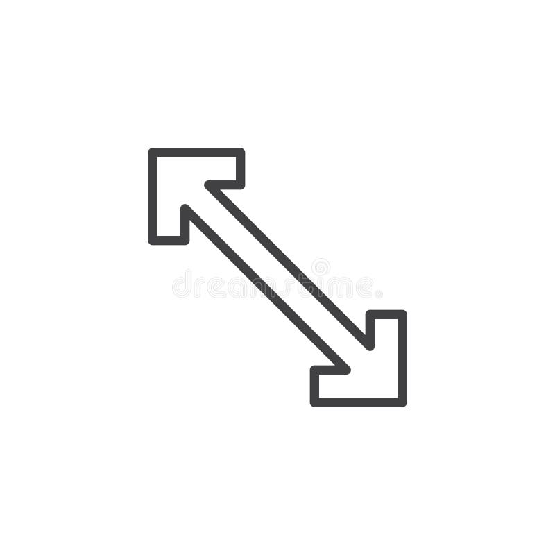 El Icono Linear Del Vector Diagonal De La Flecha Aislado En Fondo ...