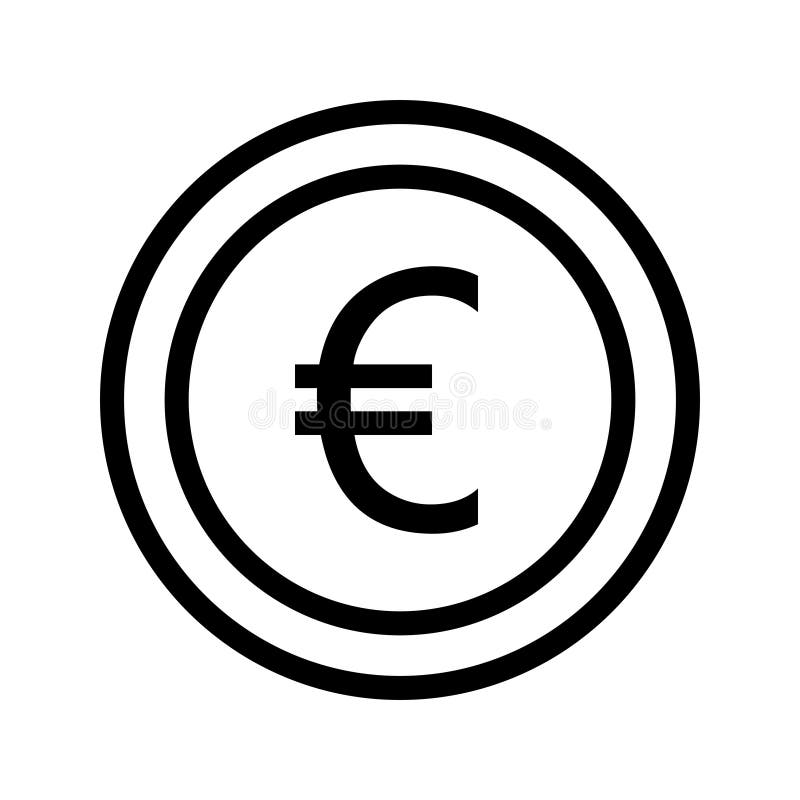 Línea Euro Icono Del Vector De La Moneda Ilustración del Vector ...