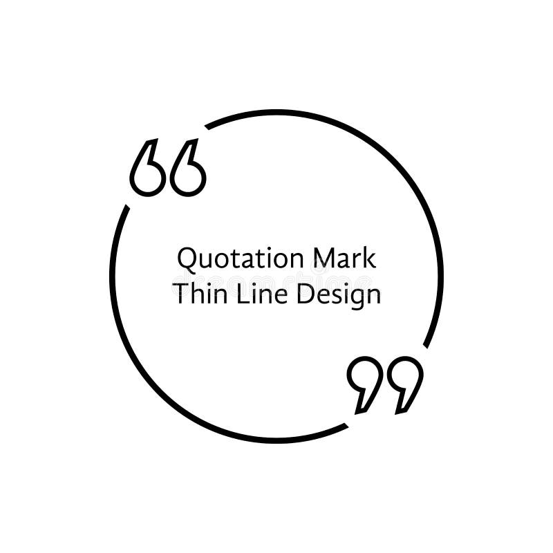 Línea fina marca de cita ilustración del vector. Ilustración de foro ...