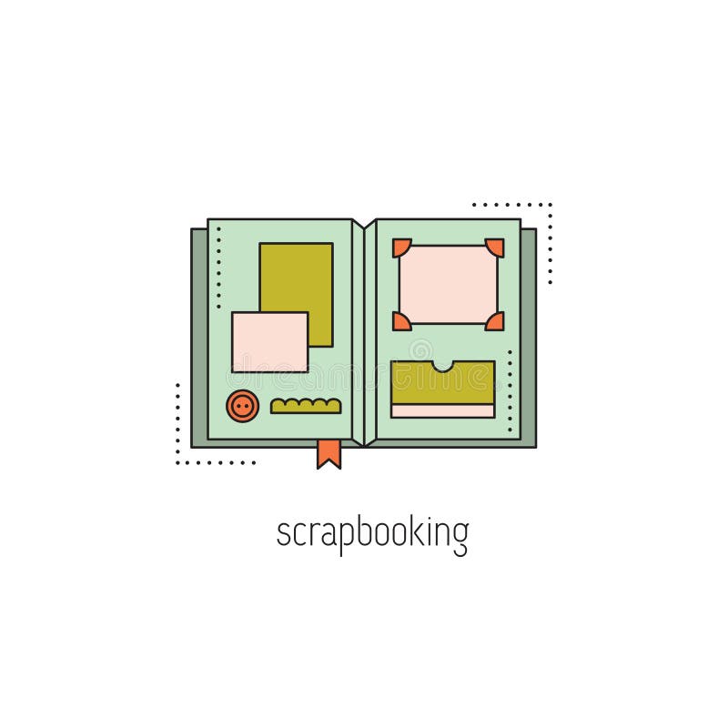 Línea Icono De Scrapbooking Ilustración del Vector - Ilustración de ...