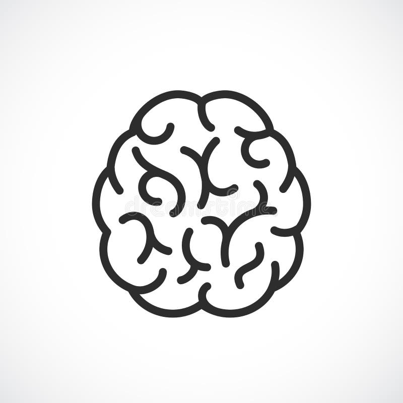 Línea Icono Del Cerebro Del Vector Ilustración del Vector - Ilustración ...