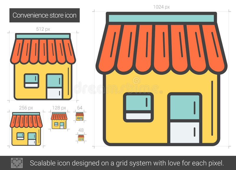 Línea icono del colmado ilustración del vector. Ilustración de ...
