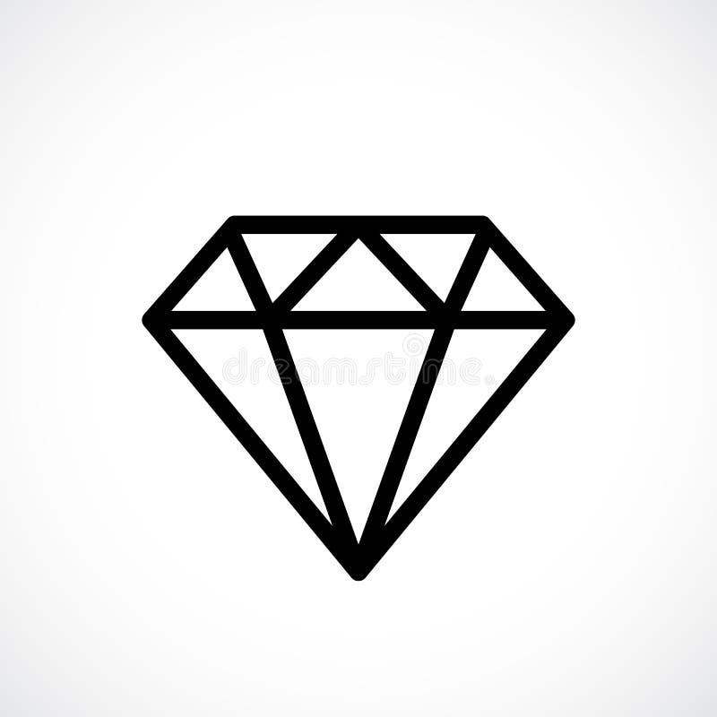 Línea Icono Del Diamante Del Vector Ilustración del Vector ...