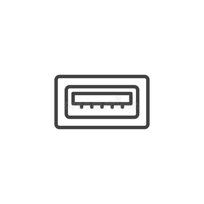 Puerto De Usb En Vector Del Icono Ilustración del Vector - Ilustración ...