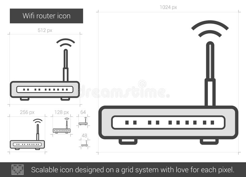 Icono Dibujado Mano Del Garabato Del Esquema Del Router De Wifi ...