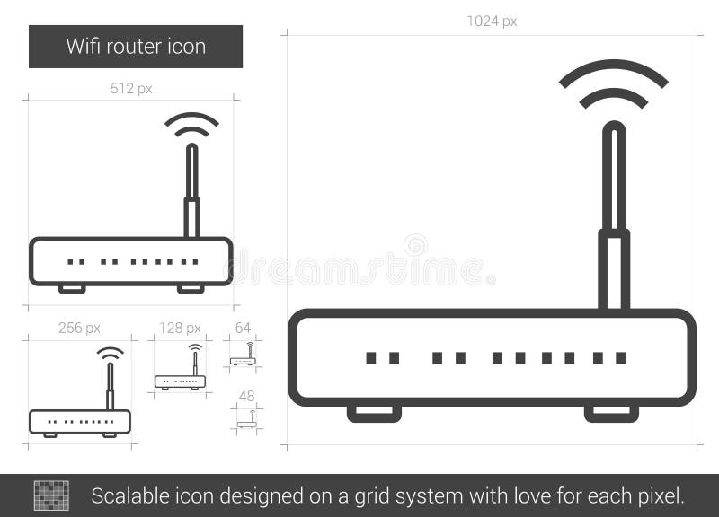 Línea Icono Del Router De Wifi Ilustración del Vector - Ilustración de ...