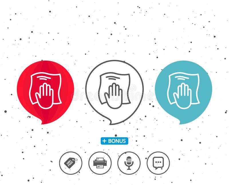 Línea Icono Del Trapo De Limpieza Trapo Con Un Trapo Ilustración del ...