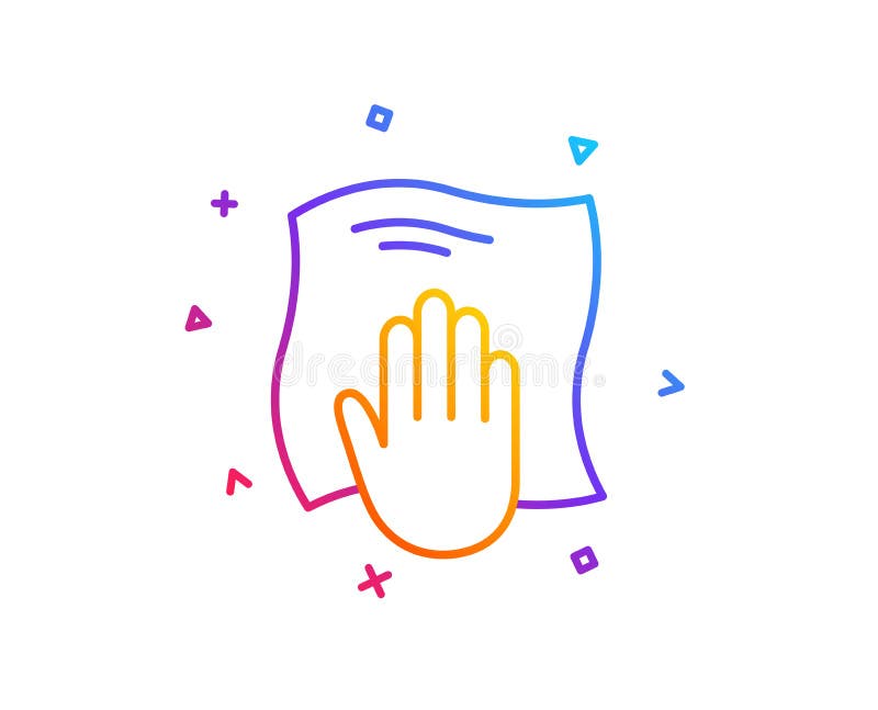 Línea Icono Del Trapo De Limpieza Trapo Con Un Trapo Ilustración del ...