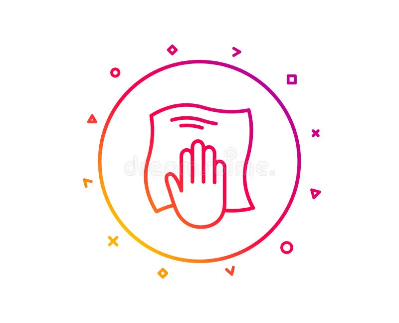 Línea Icono Del Trapo De Limpieza Trapo Con Un Trapo Ilustración del ...