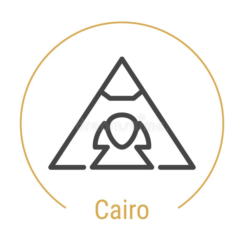 Línea Icono Del Vector De El Cairo, Egipto Ilustración del Vector ...