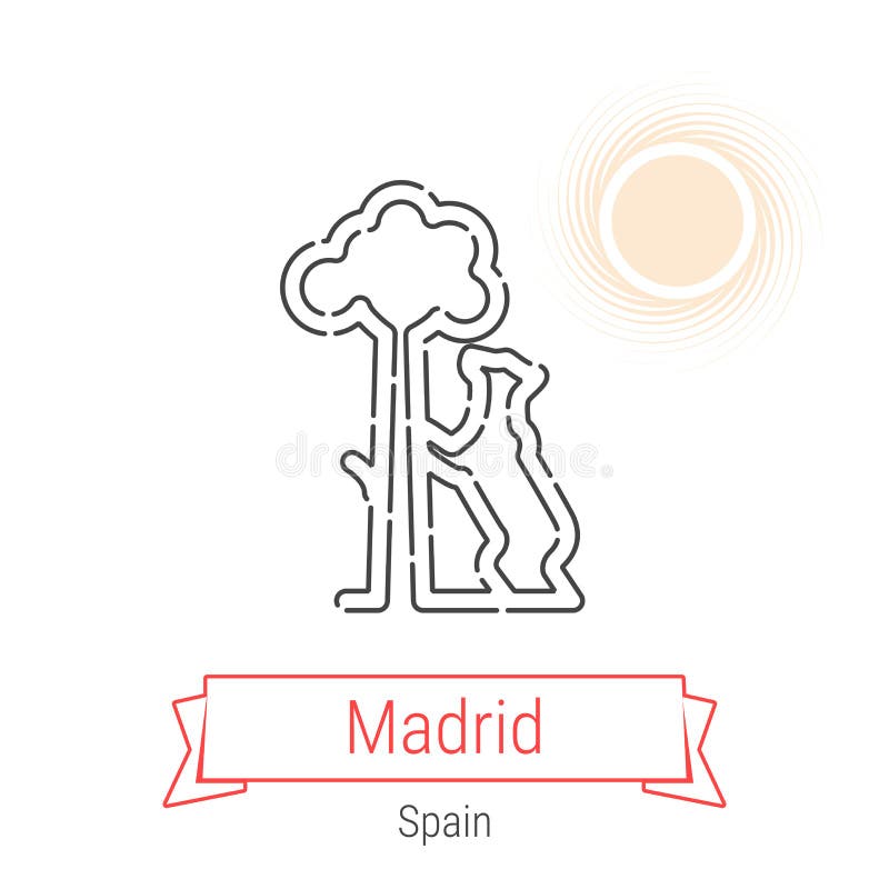Línea Icono Del Vector De Madrid, España Ilustración del Vector ...