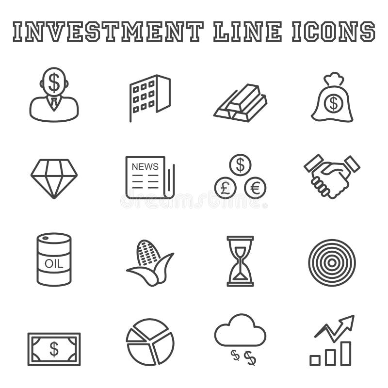 Línea Iconos De La Inversión Ilustración del Vector - Ilustración de ...