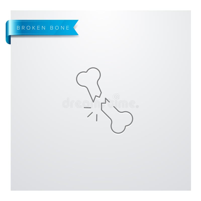 Línea Quebrada Icono Del Hueso Stock de ilustración - Ilustración de ...