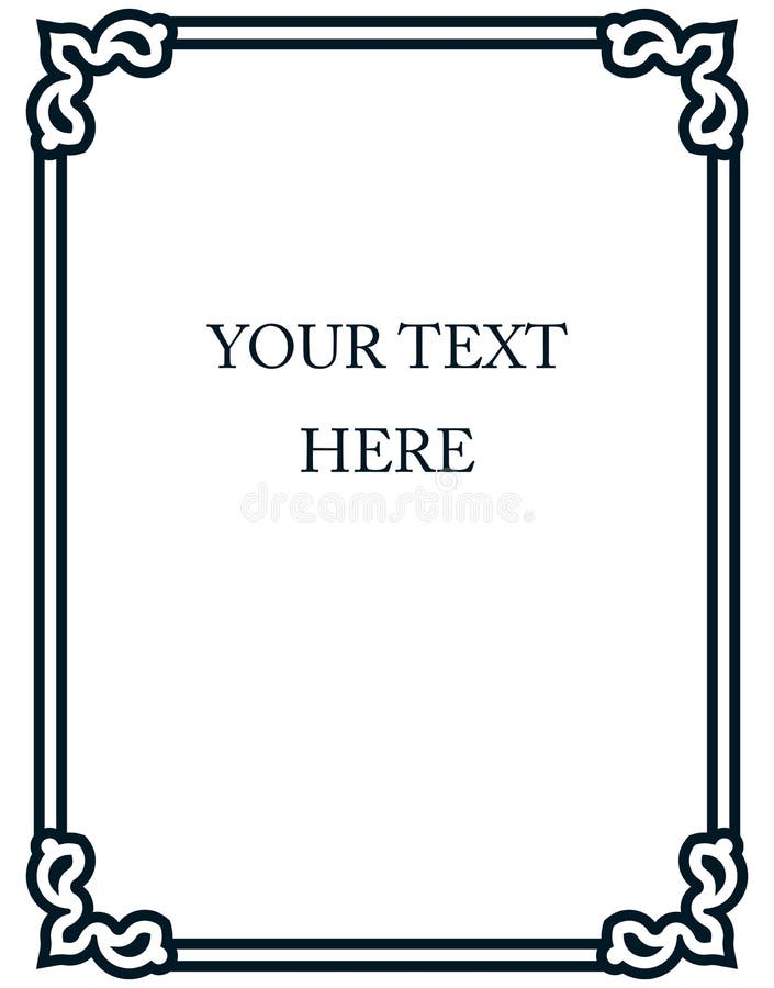 Línea Simple Ejemplo Aislado Marco Del Vector De La Frontera ...