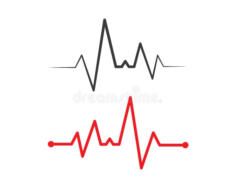 Pulso Del Corazón, Línea Ejemplo Del Vector, Latido Del Corazón Del ...