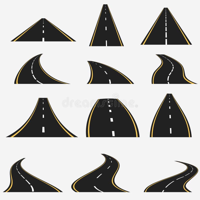 Camino Y Carretera Del Vector Del Camino En Mapa Con El Sistema Del ...