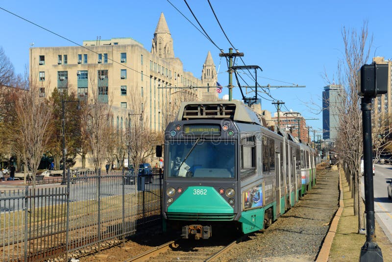 Tren De MBTA En Boston, Massachusetts, Los E.E.U.U. Imagen de archivo ...