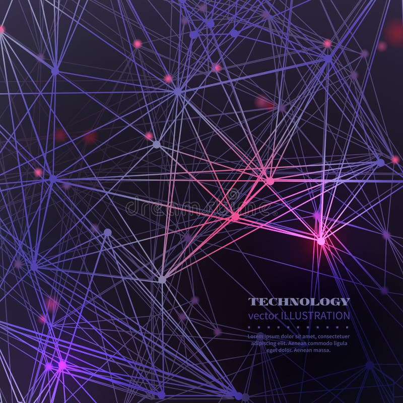 Línea y puntos conectados ilustración del vector. Ilustración de ...